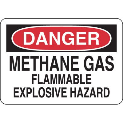 Chemical Signs - Danger Methane Gas, HazMat Signs | Seton