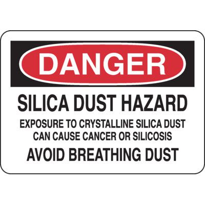 Chemical Warning Signs - Danger Silica Dust Hazard | Emedco