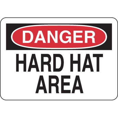 Danger Hard Hat Construction Signs, OSHA & ANSI Compliance Signs ...