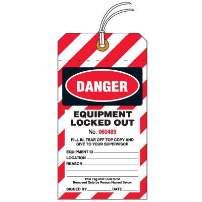 Danger Equipment Locked Out Safety Tag | Seton | Seton