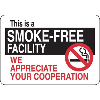 This Is A Smoke-Free Facility Sign | Emedco