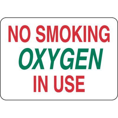 No Smoking Oxygen In Use Signs - Aluminum, Plastic or Vinyl | Seton