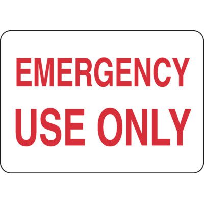 Emergency Use Only Safety Sign | Emedco