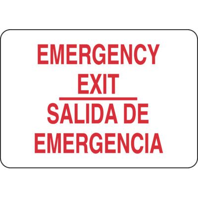 Bilingual Emergency Exit Sign | Emedco