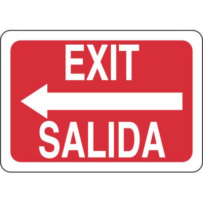 Exit/Salida Sign, Left Arrow | Seton
