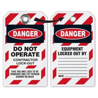 Do Not Operate Contractor Lock-Out - Heavy Duty Plastic Tag Lockout Tag ...