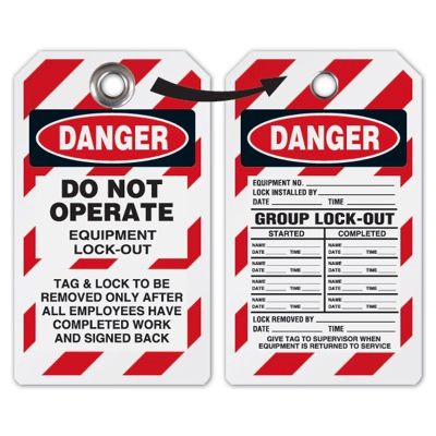 Do Not Operate Equipment Lock-Out - Heavy Duty Plastic Tag Lockout Tag ...