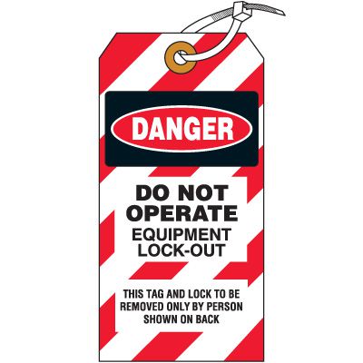 Do Not Operate Equipment - Lockout Tag, Cardstock | Seton