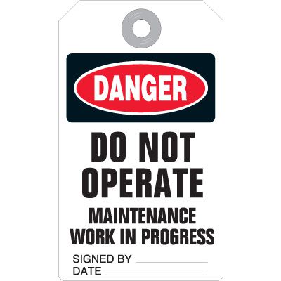 Do Not Operate Tags, Danger Do Not Operate Tags | Emedco