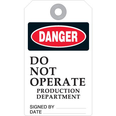 Do Not Operate Tags, Danger Do Not Operate Tags | Emedco