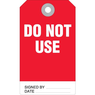 Do Not Use Accident Prevention Tag | Emedco