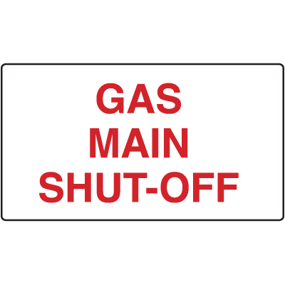 Gas Main Shut-Off Signs | Seton