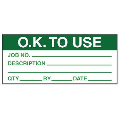 Write-On Action Labels - O.K. To Use|Seton Canada | Seton.ca