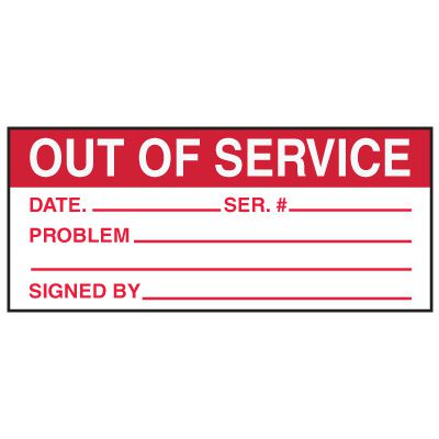 Write-On Action Labels - Out Of Service Date | Seton