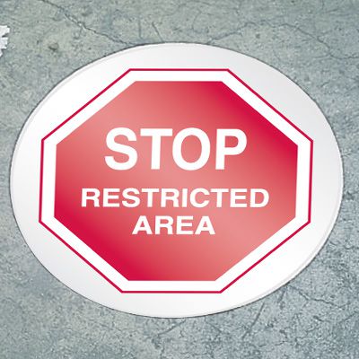 Stop Floor Marker - Restricted Area. | Seton