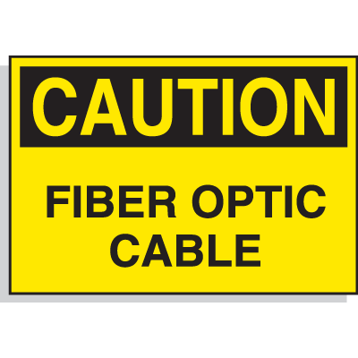 Hazard Warning Labels - Caution Fiber Optic Cable | Seton
