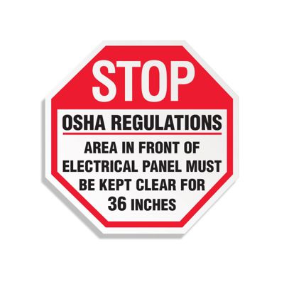 Voltage Warning Labels - Stop Keep Area Clear | Emedco