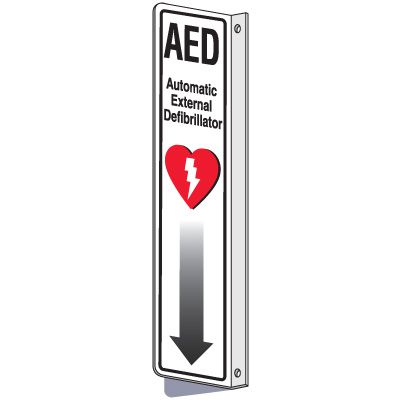 2-Way View AED Sign with Arrow, AED Signs, AED Wall Sign | Emedco