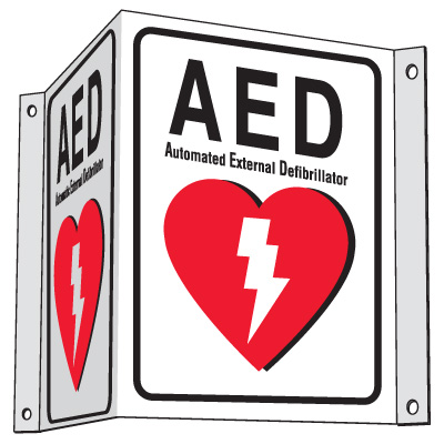 3-Way Sign-Automated External Defibrillator | Seton Canada | Seton.ca