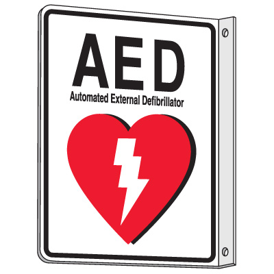 2-Way View AED Sign, AED Wall Sign, AED Machine | Seton.ca