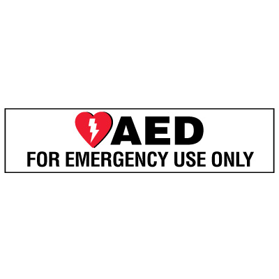 AED Label - For Emergency Use Only, Emergency Label | Seton