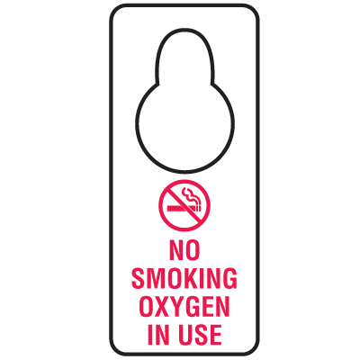 Door Knob Hangers- No Smoking Oxygen In Use | Seton