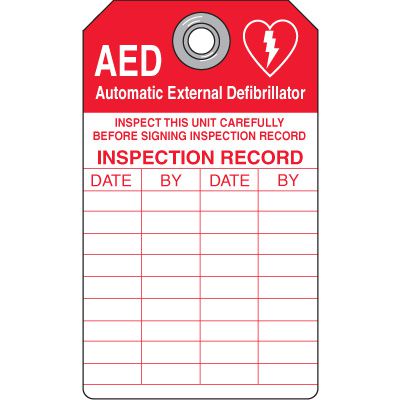 AED Inspection Record Tag | Emedco
