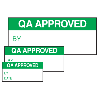 QA Approved By Date Self Laminating Labels, Calibration, Maintenance ...