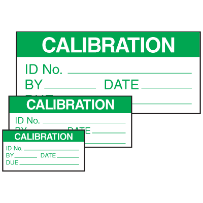 Calibration ID No. By Date Due Self Laminating Labels | Seton