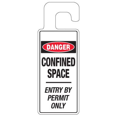 Door Knob Hangers - Danger Confined Space | Seton