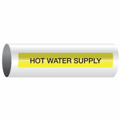 Hot Water Supply Self-Adhesive Pipe Markers | Opti-Code® | Seton