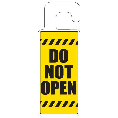 Door Knob Hangers - Do Not Open With Hazard Lines|Seton Canada | Seton.ca