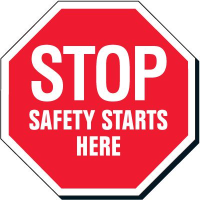 Stop Safety Starts Here Reflective Sign | Emedco