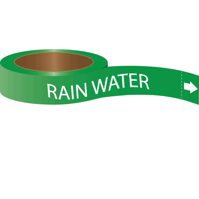 Roll Form Adhesive Pipe Markers - Rain Water | Seton