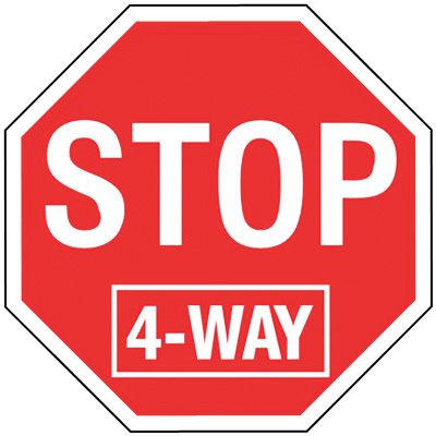 4-Way Stop Reflective Sign | Emedco