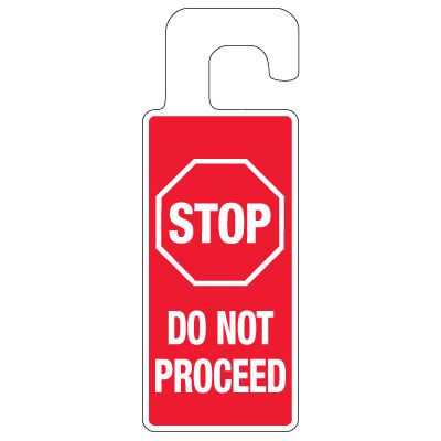 Door Knob Hangers - Stop Do Not Proceed|Seton Canada | Seton.ca