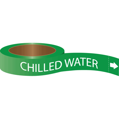 Chilled Water Pipe Markers | Roll Form | Self-Adhesive | Seton