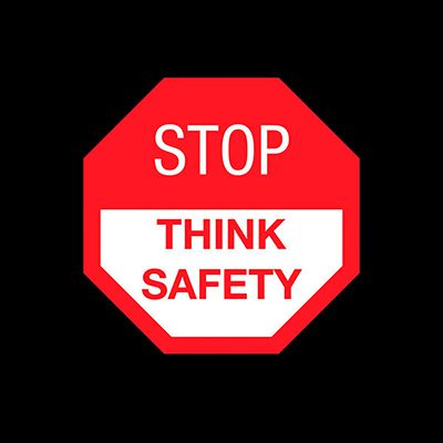 Stop, Think Safety - Safety Message Mat | Emedco