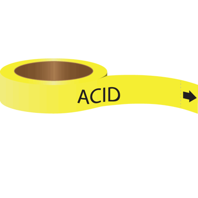 Roll Form Self-Adhesive Pipe Markers - Acid | Seton
