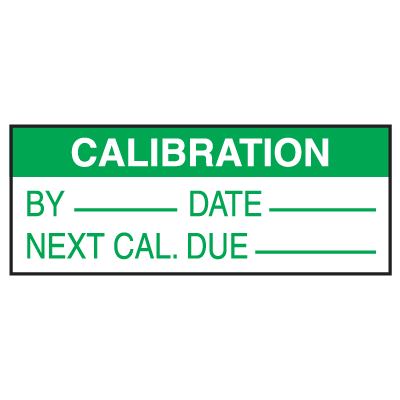 Calibration By Date Next Cal Due Write On Labels | Seton