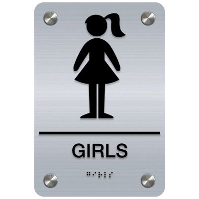 Girls Restroom Signs - Premium Braille Signs, ADA Signs | Seton