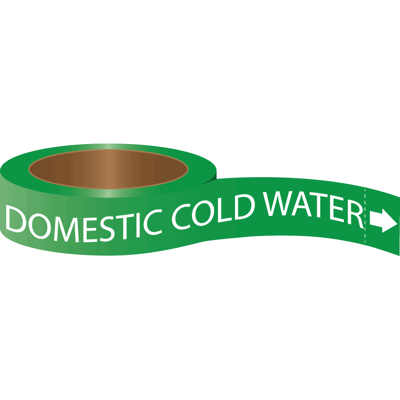 Brady Cold Water Labels Brady 73886 Pipe Markers - Domestic Cold Water ...