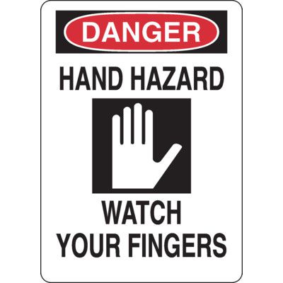 Danger Hand Hazard Watch Fingers - Industrial OSHA Machine Hazard Signs ...