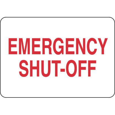 Emergency Shut-Off Sign | Emedco