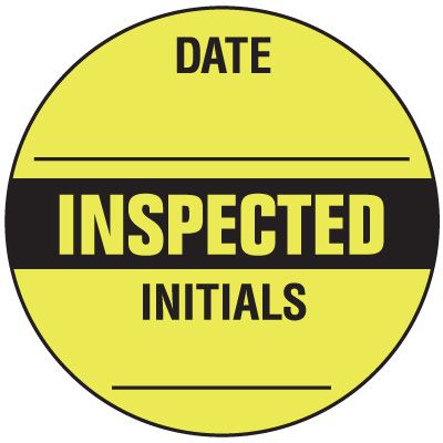 Write-On Inspection Label - Yellow | Emedco