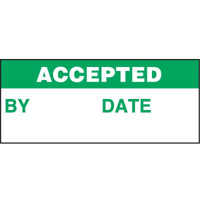 Accepted Status Label, Calibration & Inspection Labels | Emedco