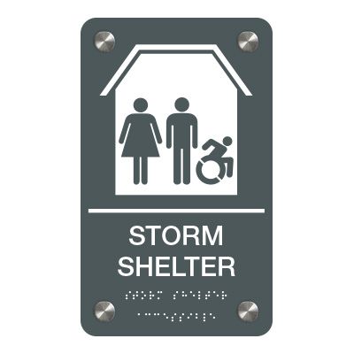 Storm Shelter Dynamic Accessibility Signage, Facility Signs | Emedco