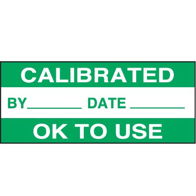 Calibration Status Label - White on Green | Seton