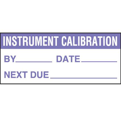 Instrument Calibration Status Label | Emedco