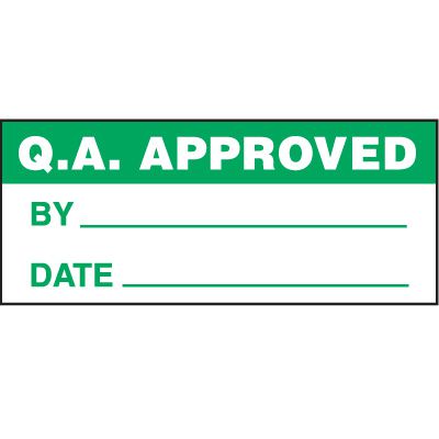 QA Approved Status Label, Calibration & Inspection Labels | Emedco